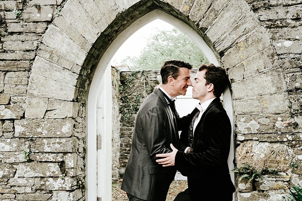 Boconnion in Cornwall | Black Tie Wedding Inspiration with Two Grooms