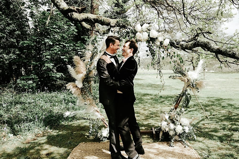 Boconnion in Cornwall | Black Tie Wedding Inspiration with Two Grooms