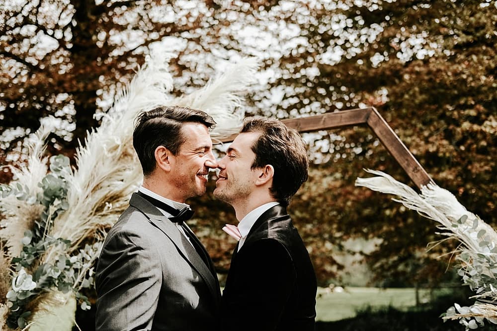 Boconnion in Cornwall | Black Tie Wedding Inspiration with Two Grooms