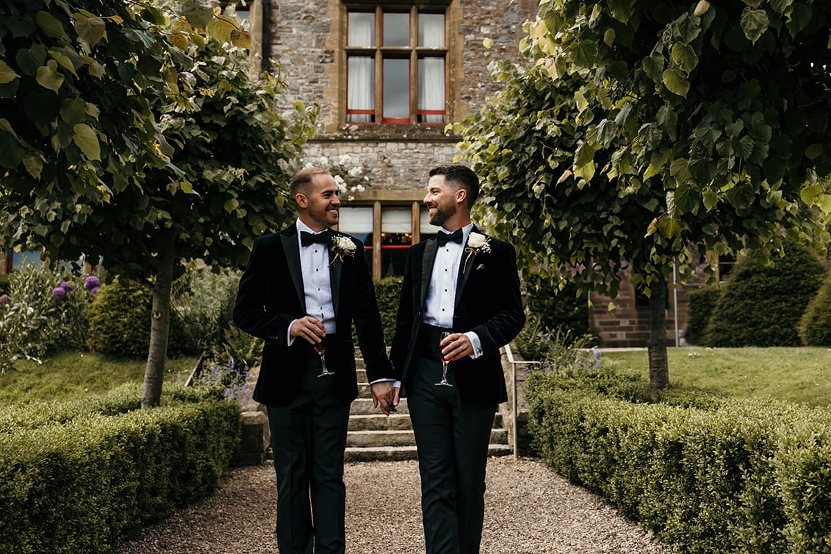 A June Wedding for Two Grooms at Huntsham Court