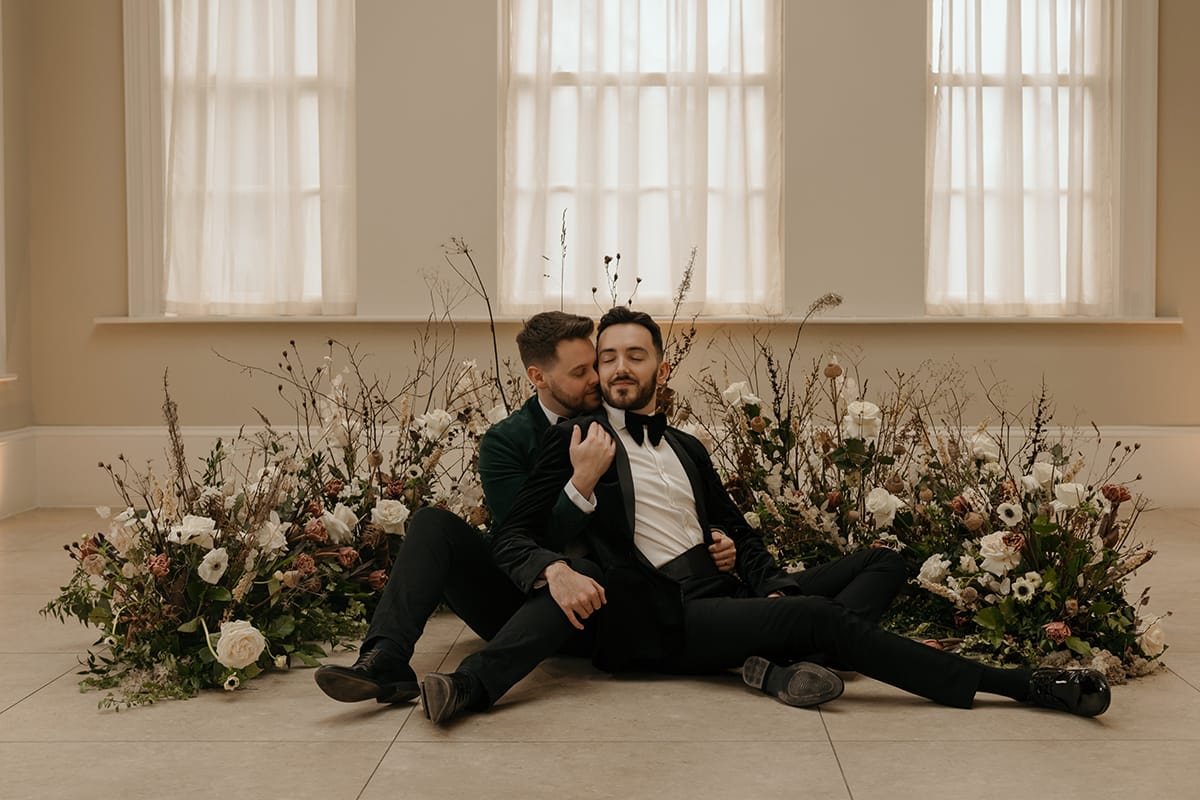 Romantic Modern Wedding Inspiration with Two Grooms